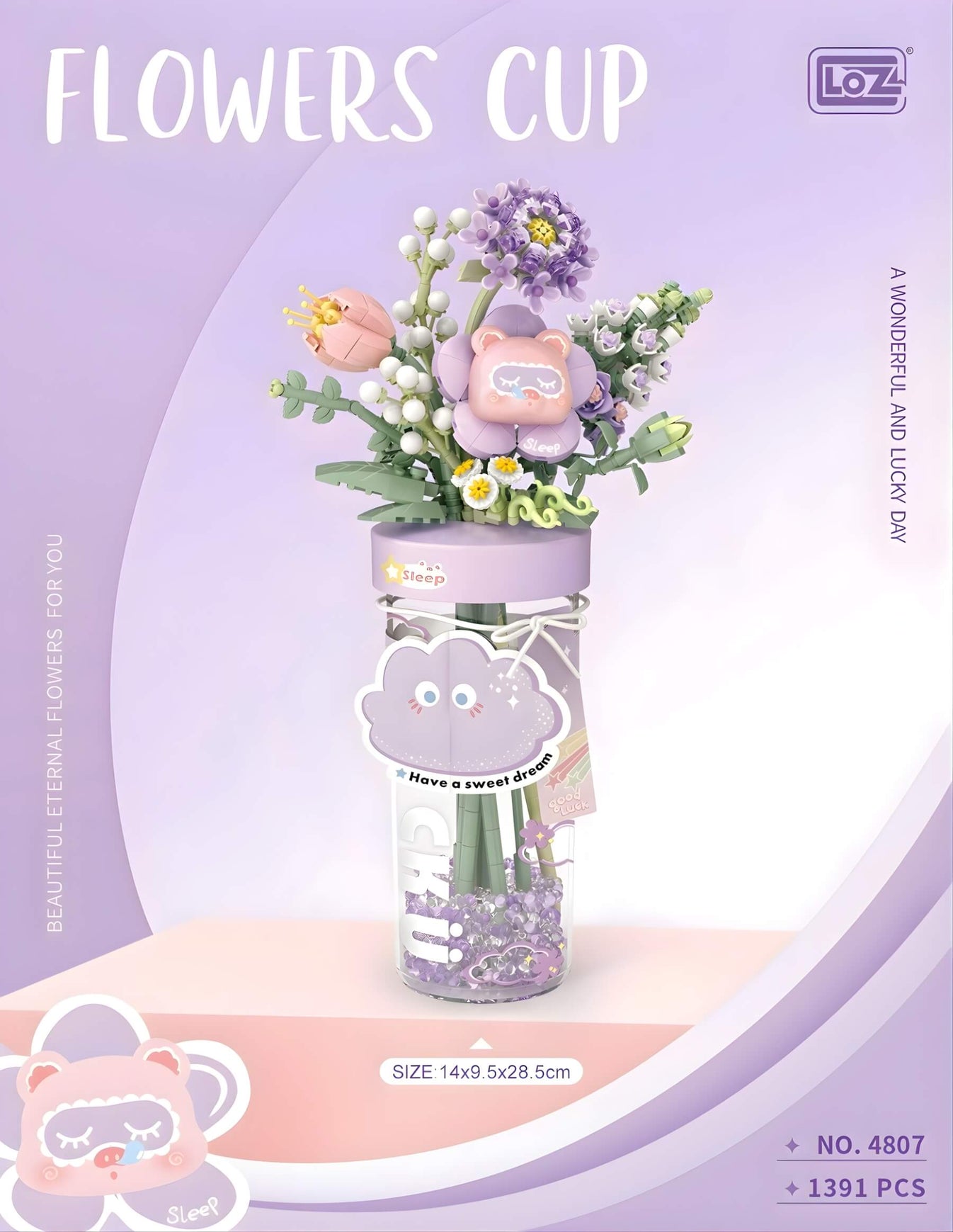 LOZ “Tranquil Purple” Flower Cup Mini Blocks (4807) – Loz Mini